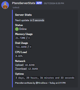 GitHub - HirziDevs/PteroServerStats: PteroServerStats is a Discord App/Bot designed to check ...