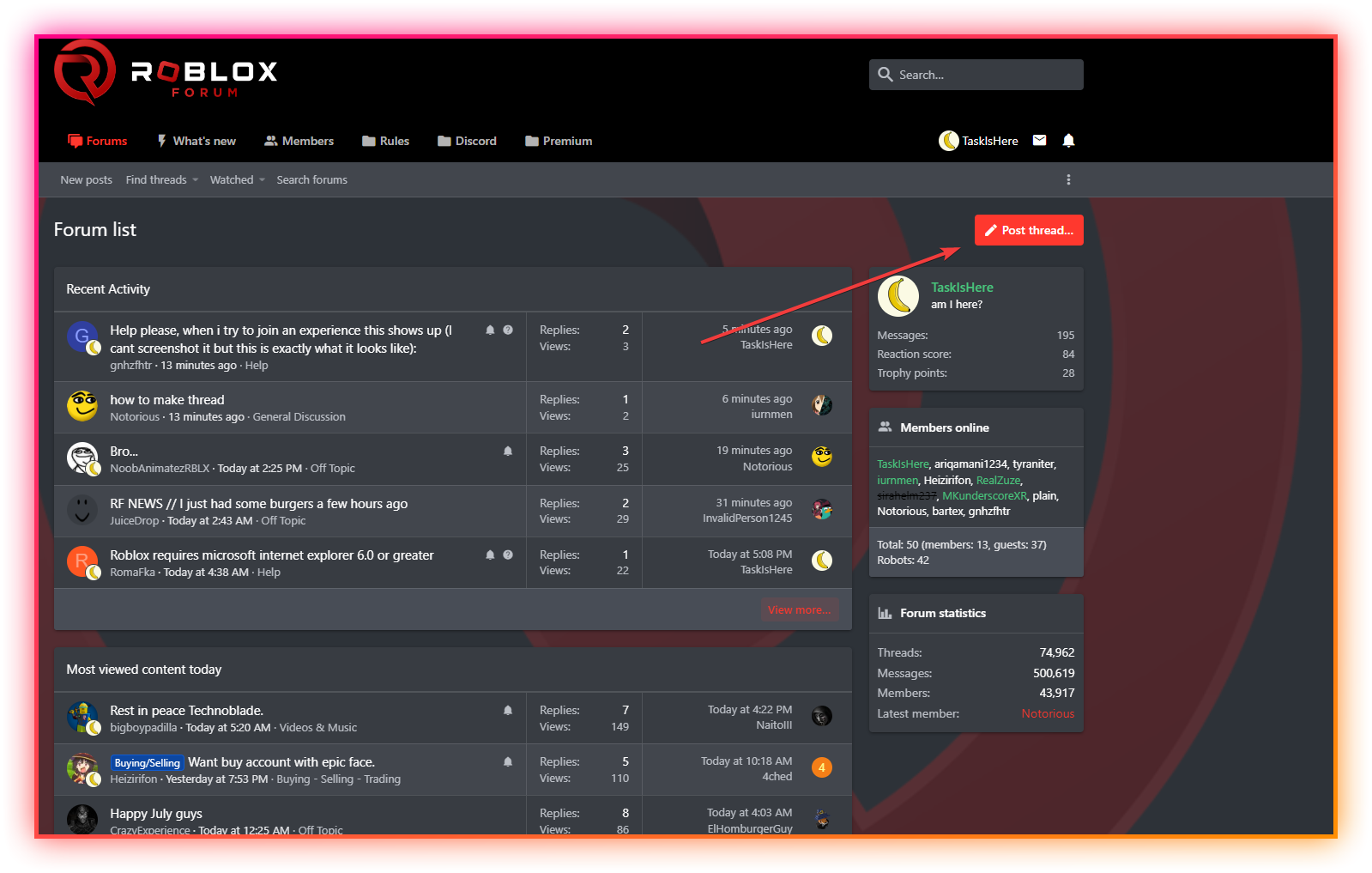 How To Make Thread Roblox Forum